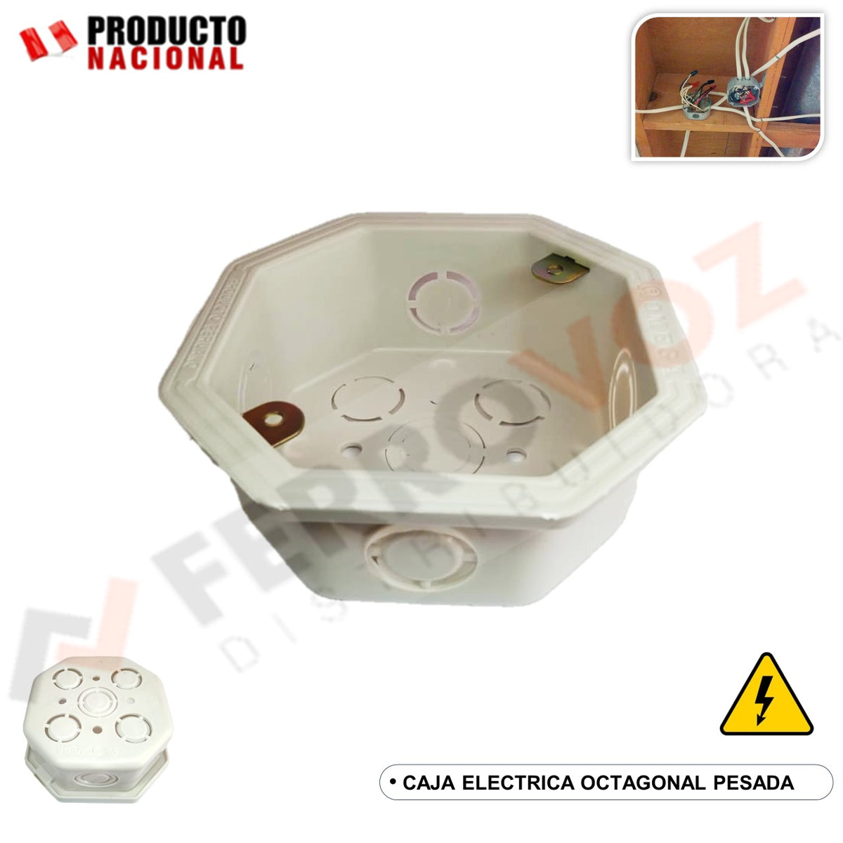 CAJA ELECTRICA OCTAGONAL PESADA BLANCO – FERROVOZ IMPORT