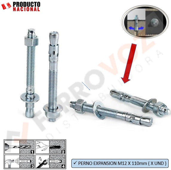 PERNO EXPANSION 1/2" X 4 1/2" ( UNID. ) – FERROVOZ IMPORT