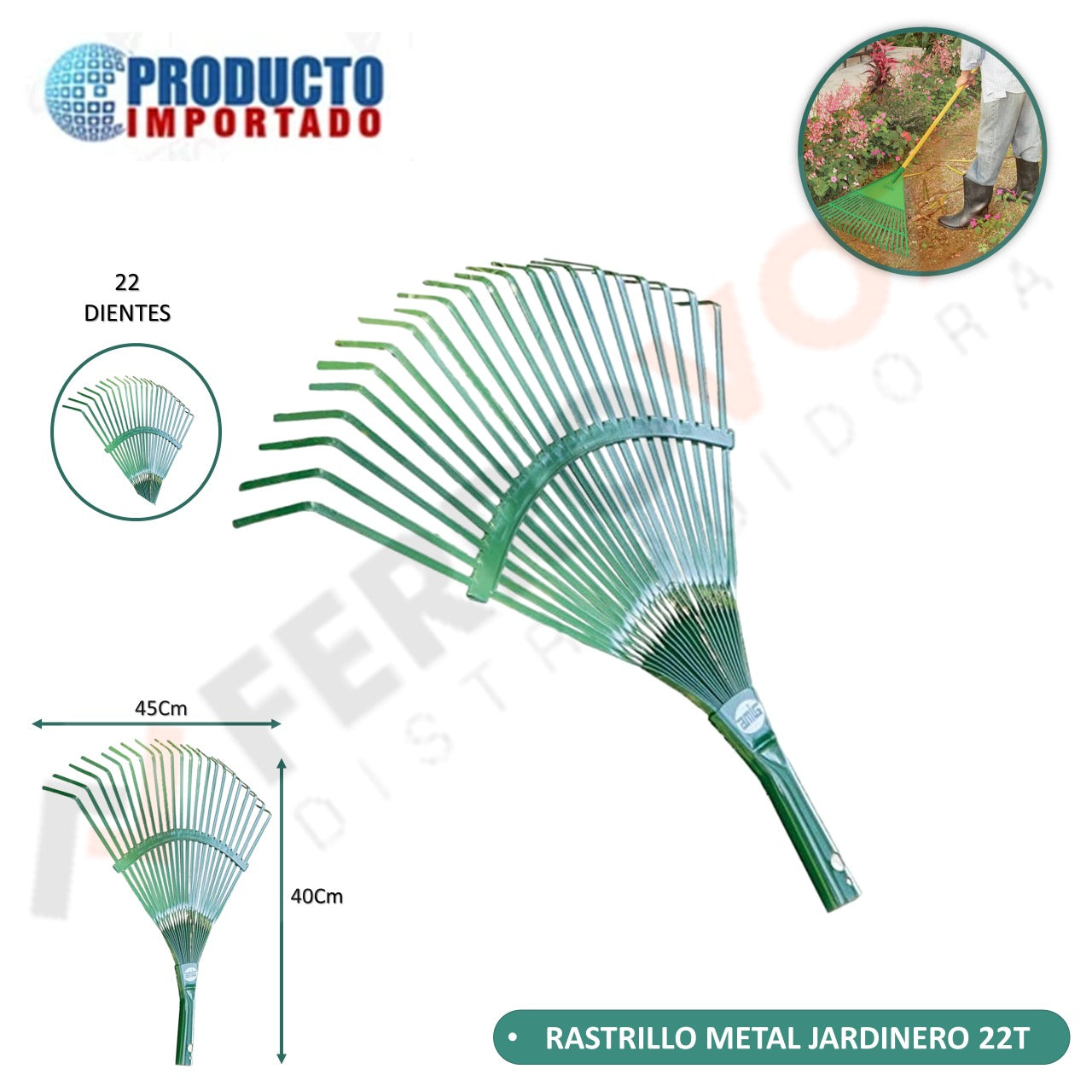 RASTRILLO METAL JARDINERO 22T – FERROVOZ IMPORT