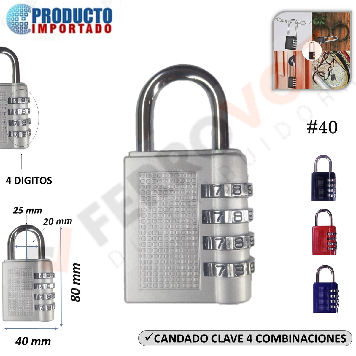 CANDADO CON CLAVE 40MM – FERROVOZ IMPORT