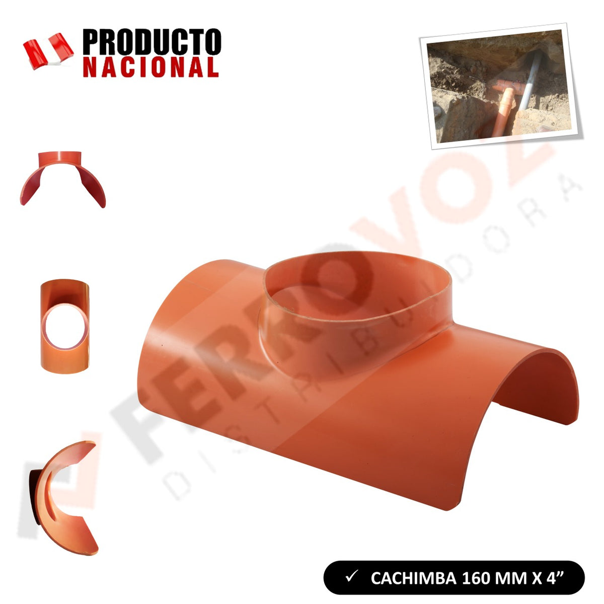 TEE CACHIMBA DESAGUE PVC 6" X 4" – FERROVOZ IMPORT