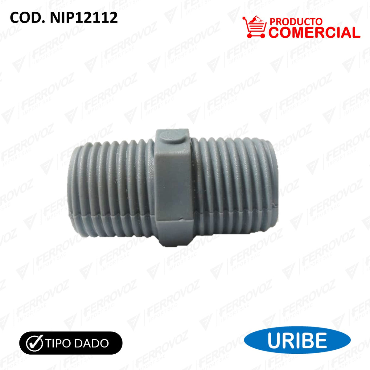 NIPLE PVC 1/2" X 1 1/2" DADO – FERROVOZ IMPORT
